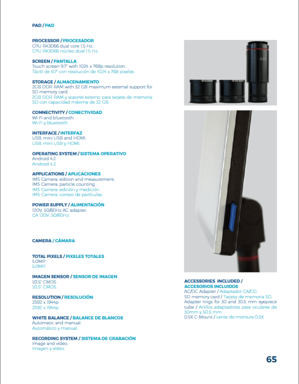 American Microscope with Integrated Tablet Velab VE_SCOPEPAD | Lab Supply