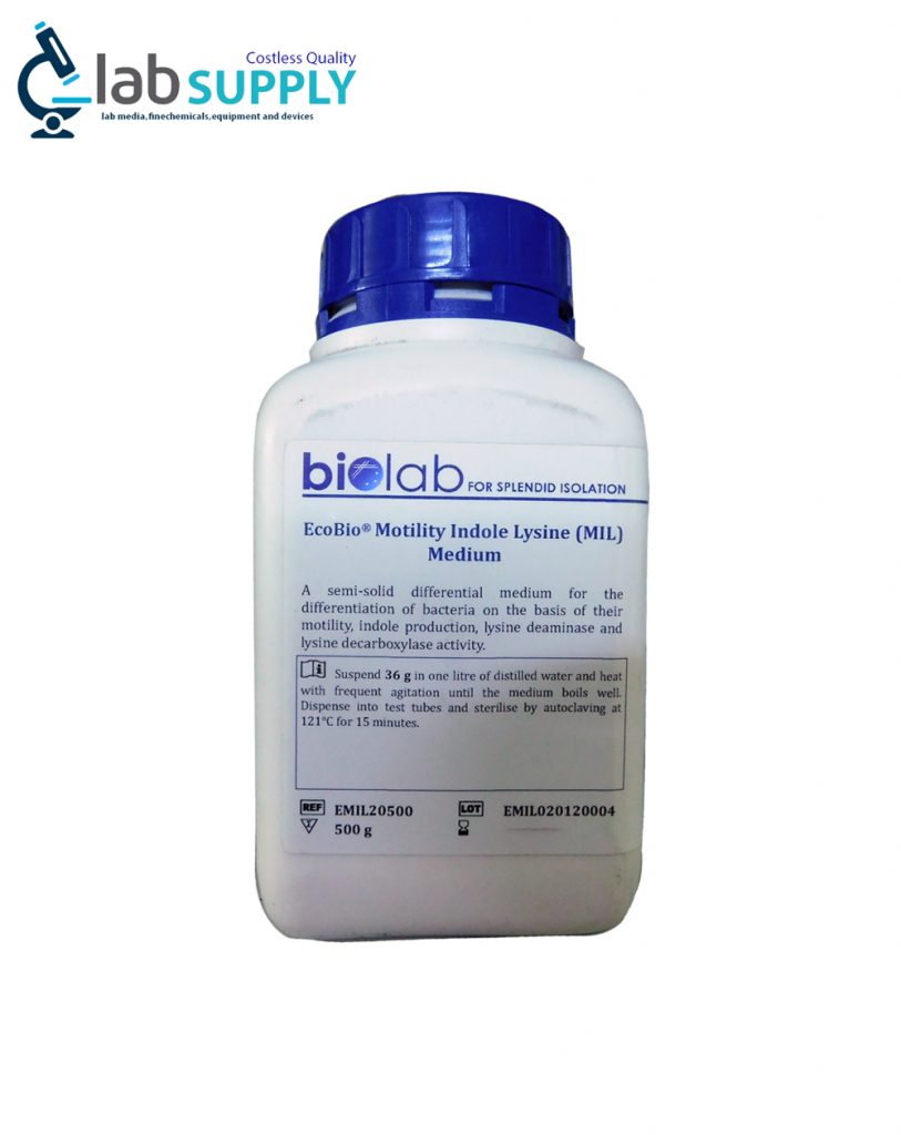MIL (Motility Indole Lysine) Medium 500gm Biolab / بايولاب-أوروبي | Lab ...