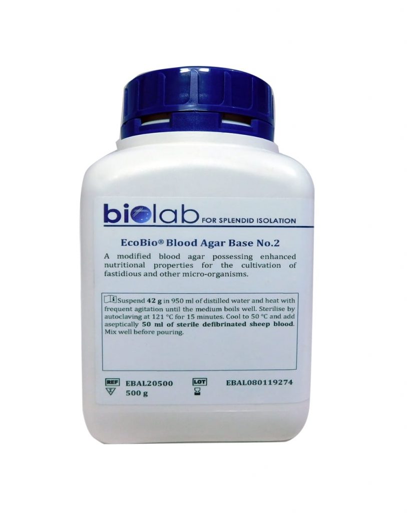Blood agar base no.2 500gm Biolab | Lab Supply